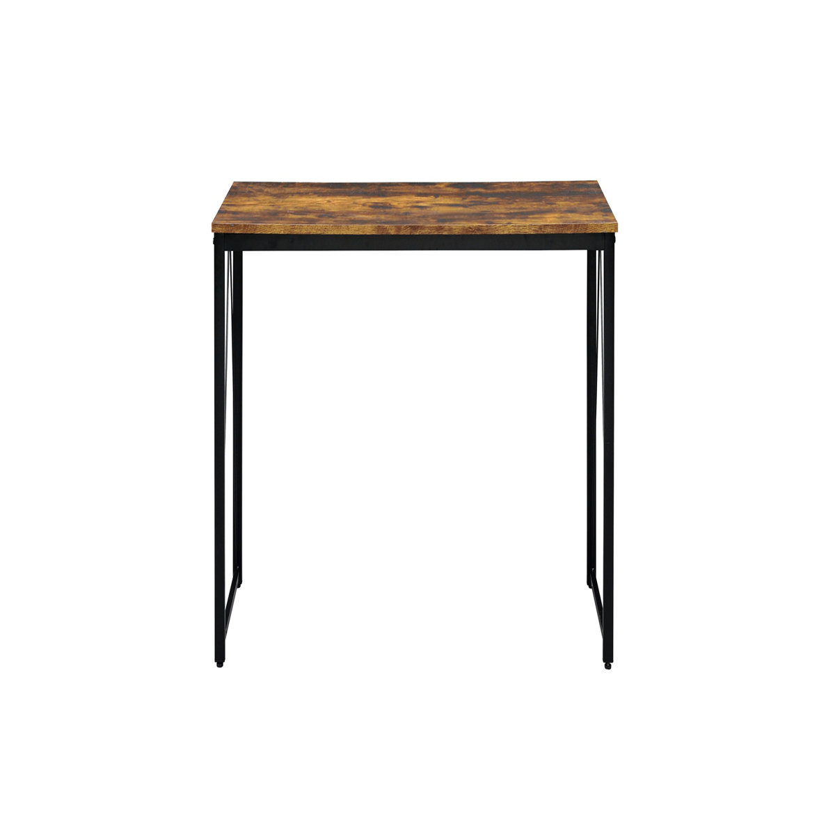17 Stories Rustic-Modern Black Writing Desk with V-Shaped Metal Base ...