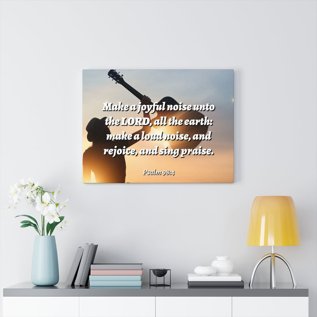 Blue Elephant Sing Praise Psalm 98:4 - Wrapped Canvas Typography ...