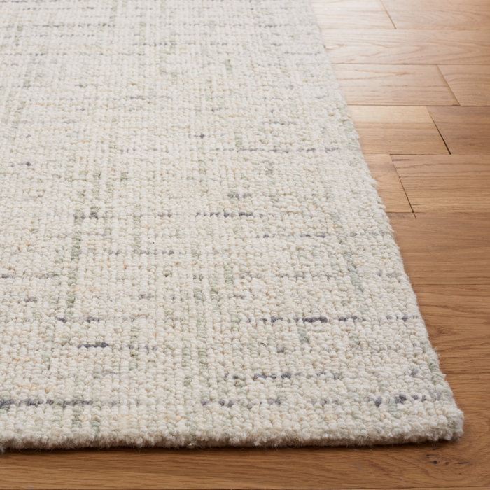 Steelside™ Esteban Handmade Hand Tufted Wool Ivory / Light Grey Rug ...
