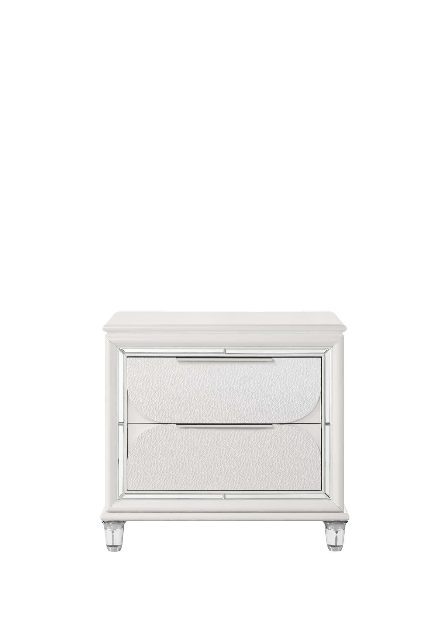 Hokku Designs Tarian Pearl White Finish Nightstand | Wayfair