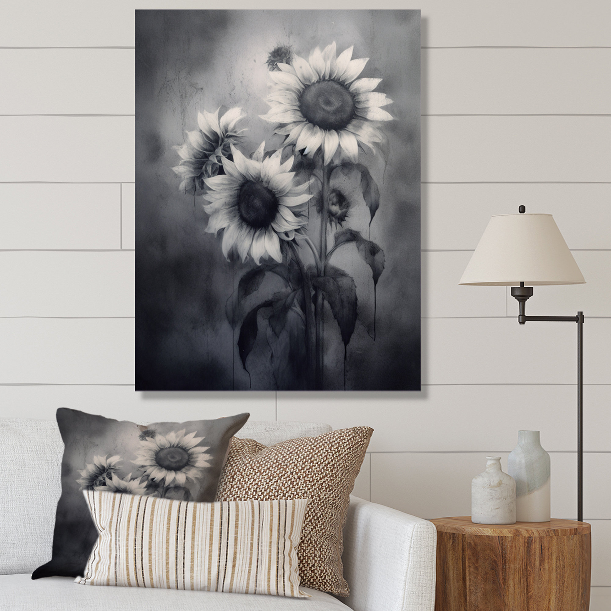 Gracie Oaks Black White Golden - Floral Canvas Prints - Wayfair Canada