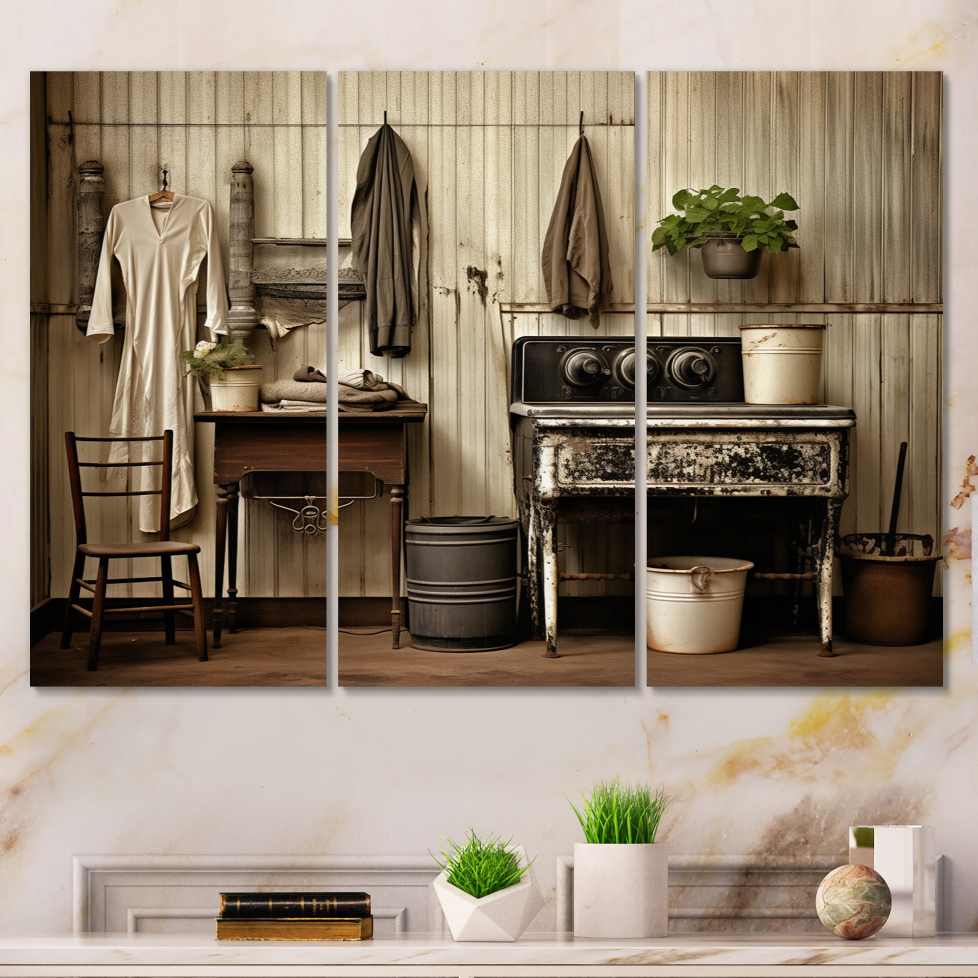 Gracie Oaks Farmhouse Laundry Charm III - Bath & Laundry Wall Decor Set ...