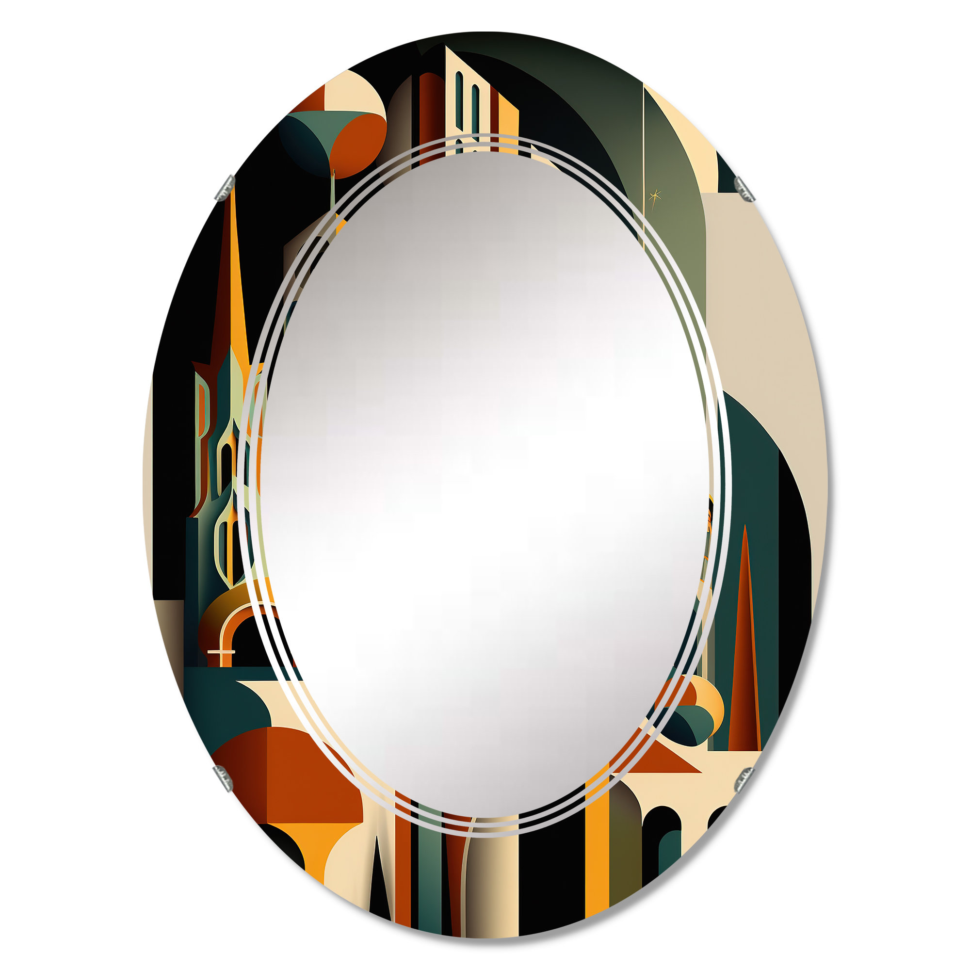 East Urban Home Radonna Fantasy Cityscape I - City Art Deco Wall Mirror ...