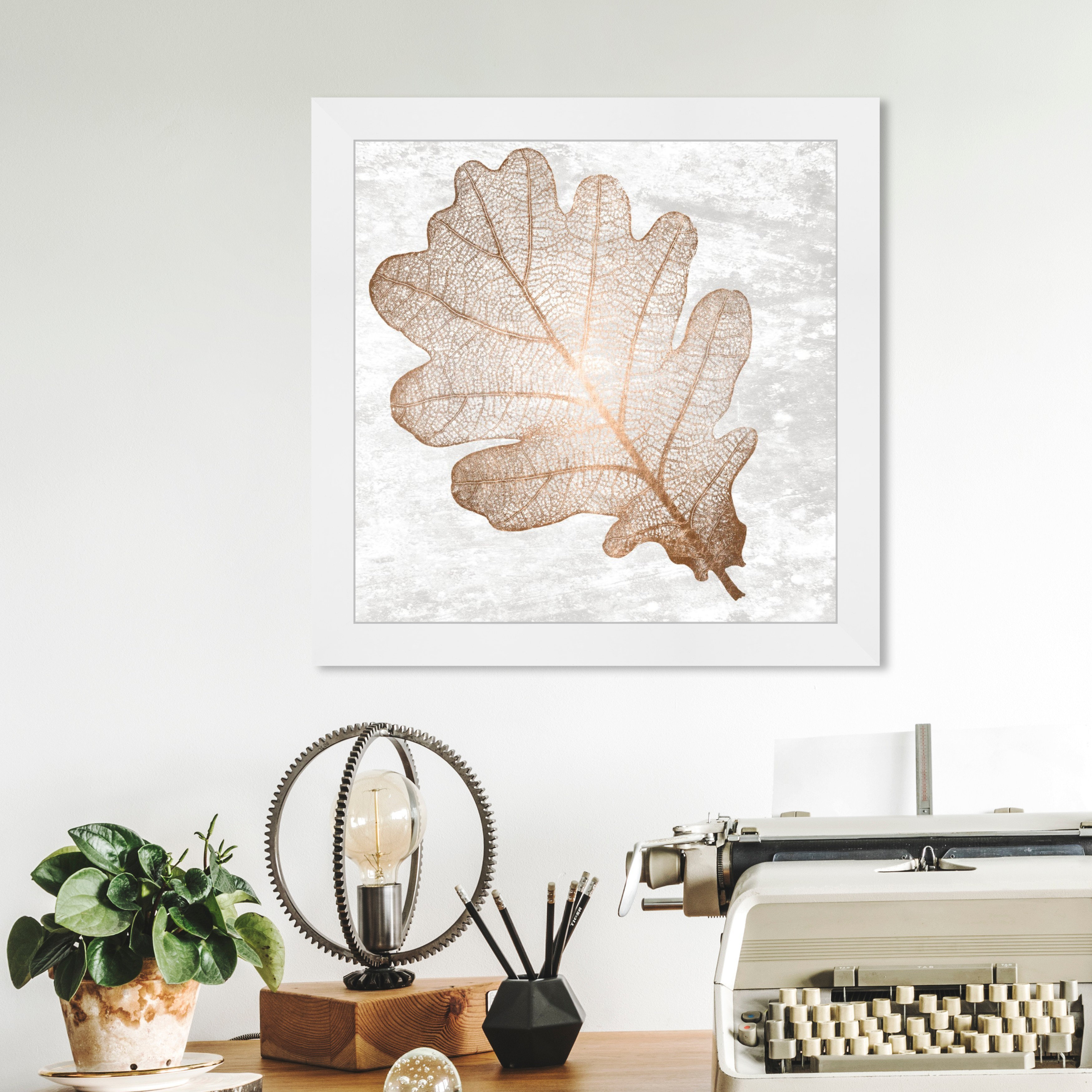 Oliver Gal Prints "Oak Copper Leaf", Vintage Oak Tree Modern Bronze ...