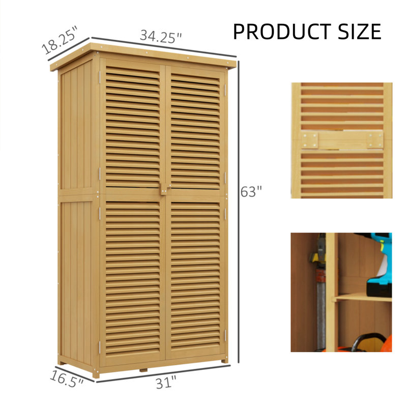 MERYT Wooden Outdoor Storage Cabinet | Wayfair