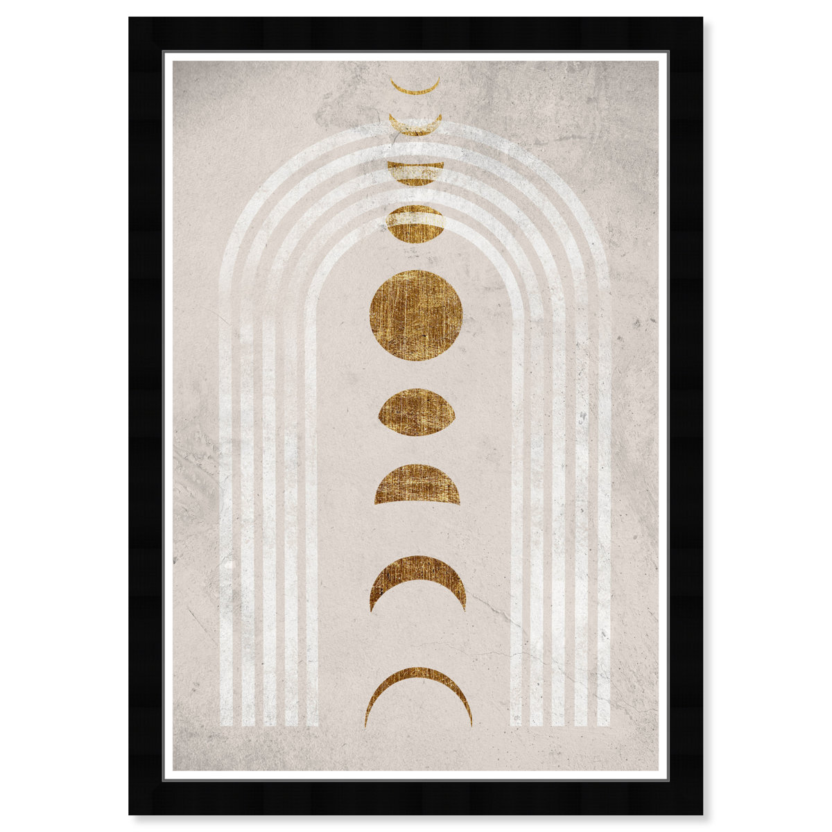 Latitude Run® Lunar Cycle Gold, Boho Lunar Cycle Modern White - Picture ...