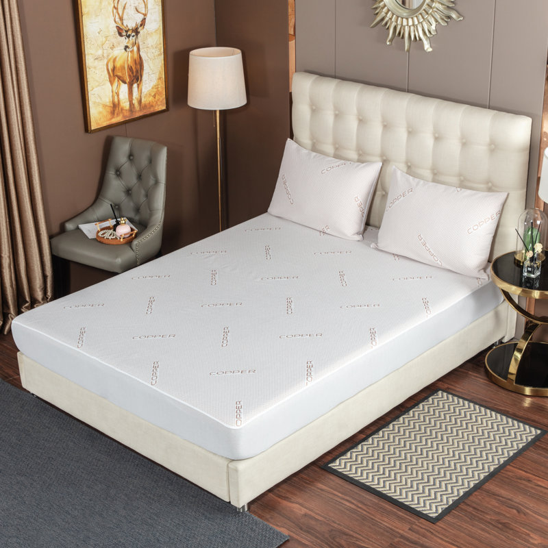 Alwyn Home Damond Waterproof Fitted Mattress Protector Mattress ...