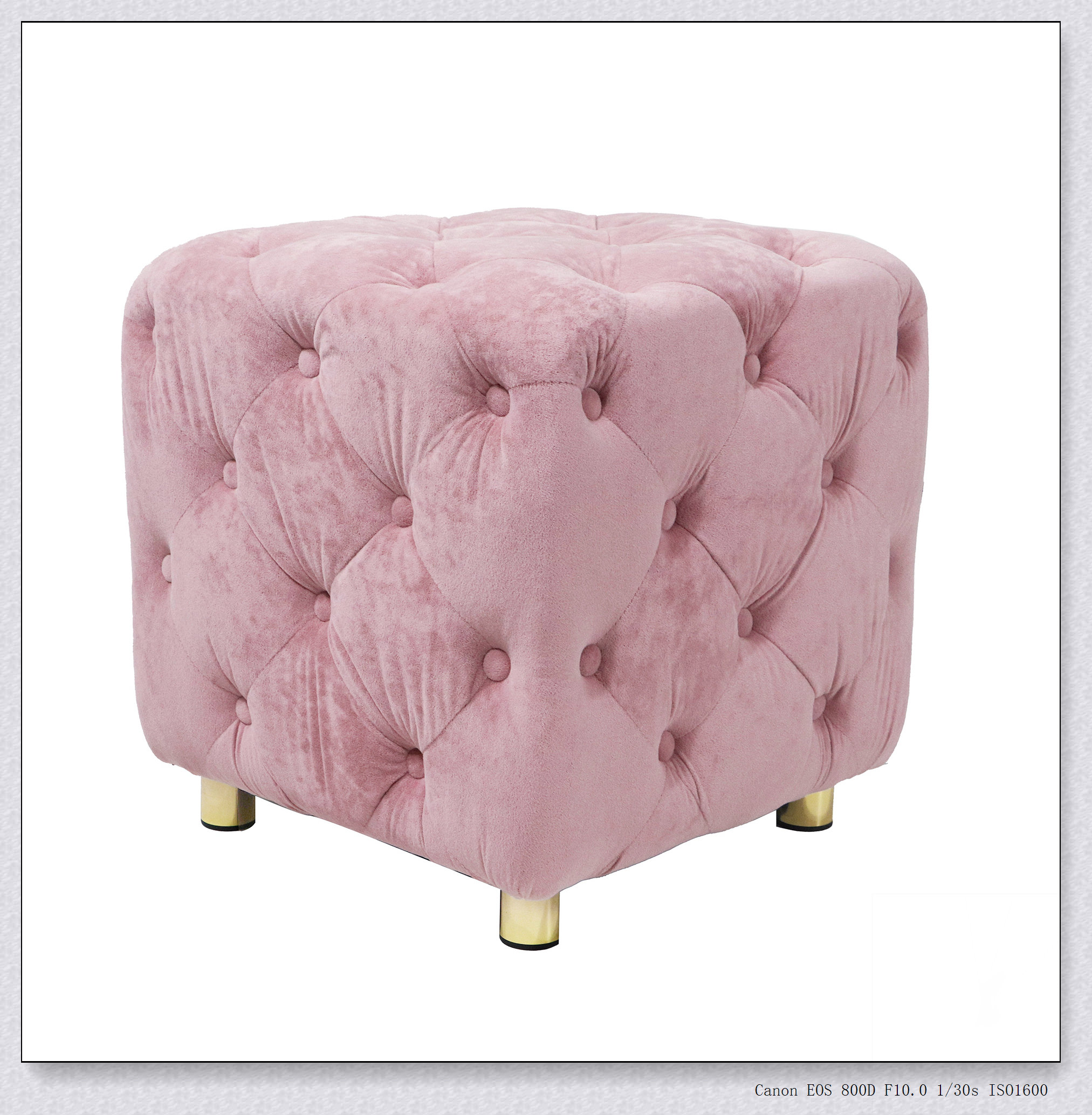 Rosdorf Park Beige Modern Velvet Upholstered Ottoman, Exquisite Small ...