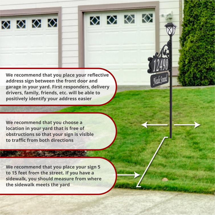 Address America Boardwalk Double-Sided Reflective Yard Address Sign ...