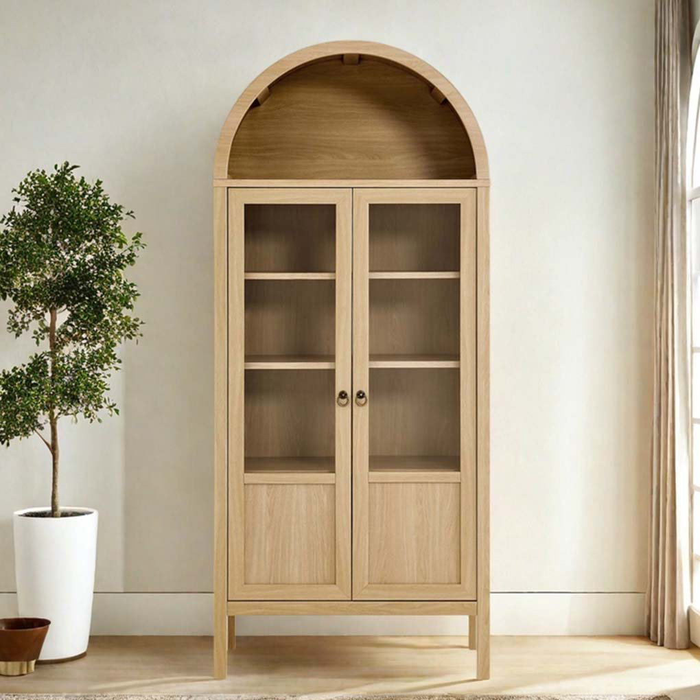 Longshore Tides Simple solid wood arched display cabinet - Wayfair Canada