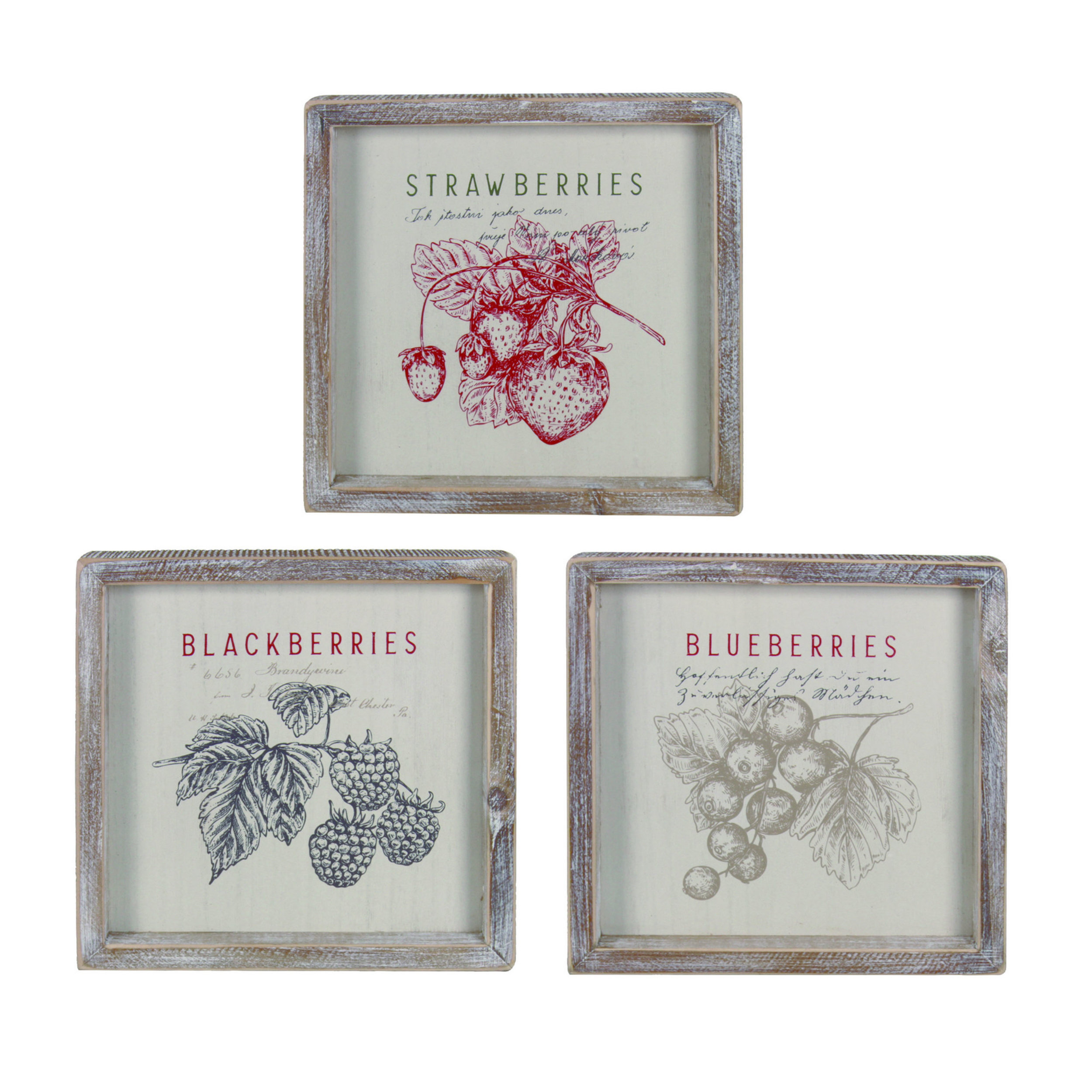 Lark Manor™ Wood Berry Block Decor Set of 3 Spring Home Decorations ...