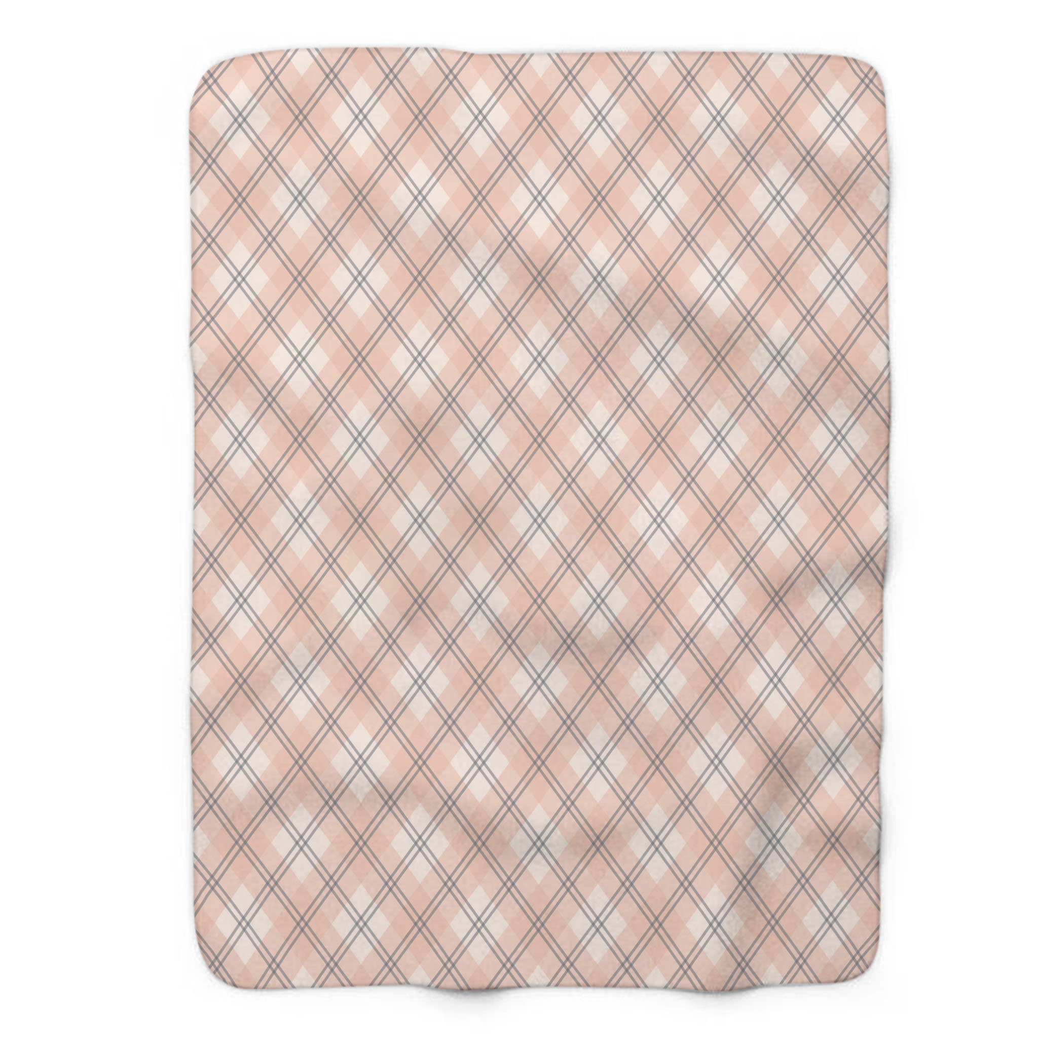 MentionedYou Coral Flint Check - 1 Piece Premium Sherpa Blanket | Wayfair