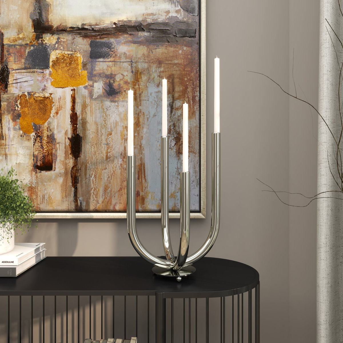 AllModern Bianca Stainless Steel Tabletop Candelabra & Reviews | Joss ...
