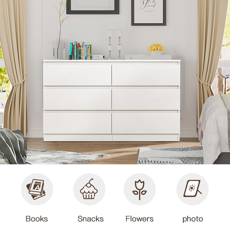 Wrought Studio™ Elwer 6 - Drawer Dresser | Wayfair