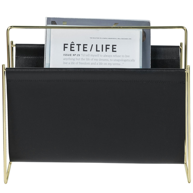 Mercer41 Floor Faux Leather Magazine Rack | Wayfair