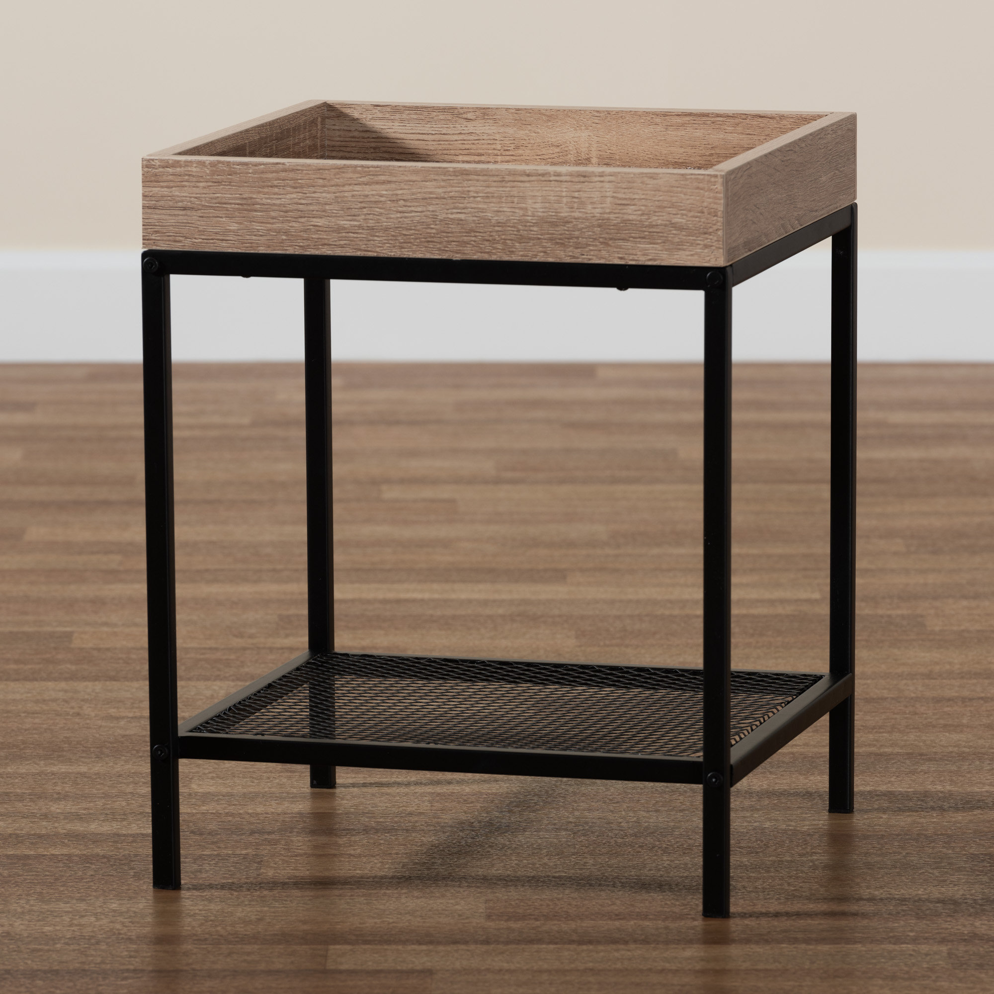 Wholesale Interiors Overton Modern Industrial Oak Brown Finished Wood ...
