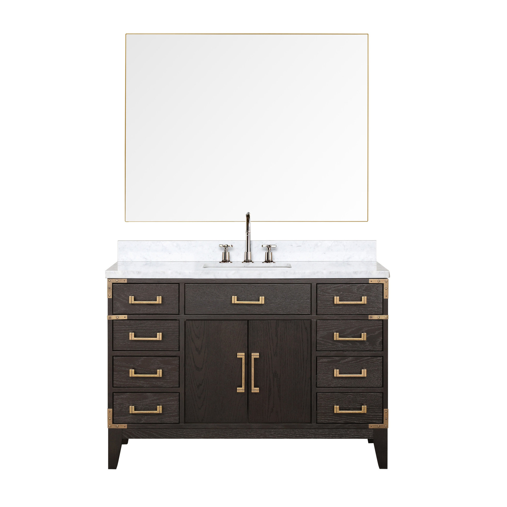 Hokku Designs Single Bath Vanity, Hand - Polished Marble Top, Faucet ...