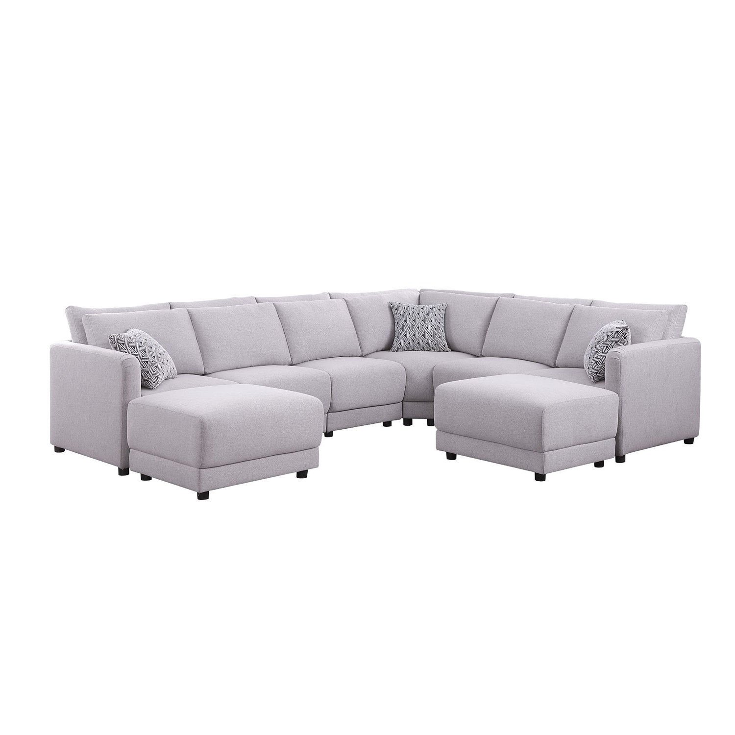 Simple Relax Linen Upholstered Reversible L-Shape Sectional Sofa With ...