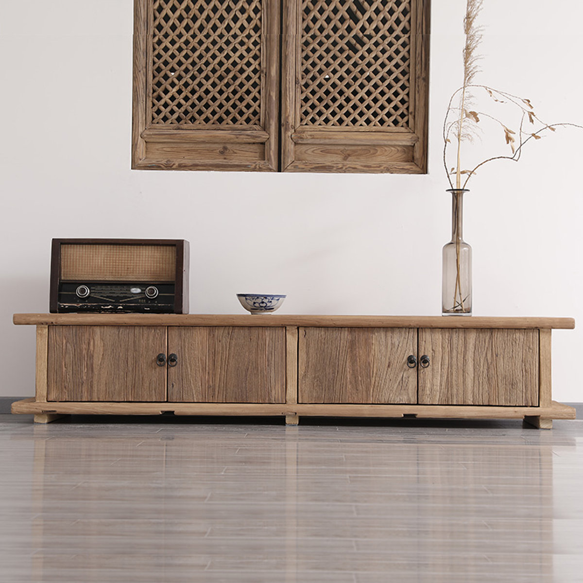 Feel High Pillows 70.87" Natural Wood Standard Solid Wood TV Stands ...