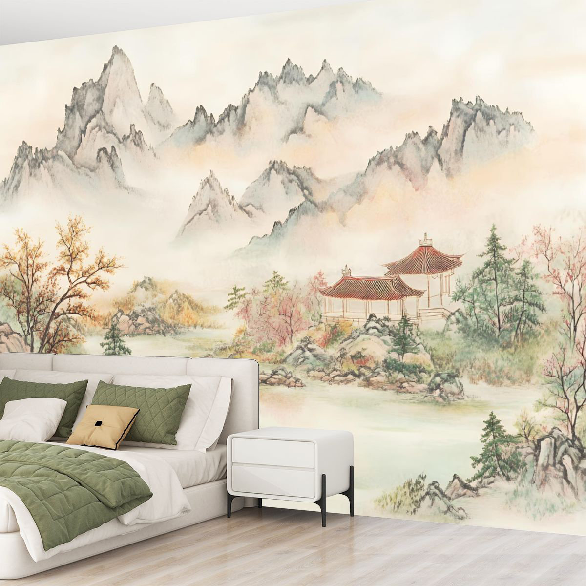 Millwood Pines Peel and Stick Canvas Wallpaper Wall Mural Decorative ...