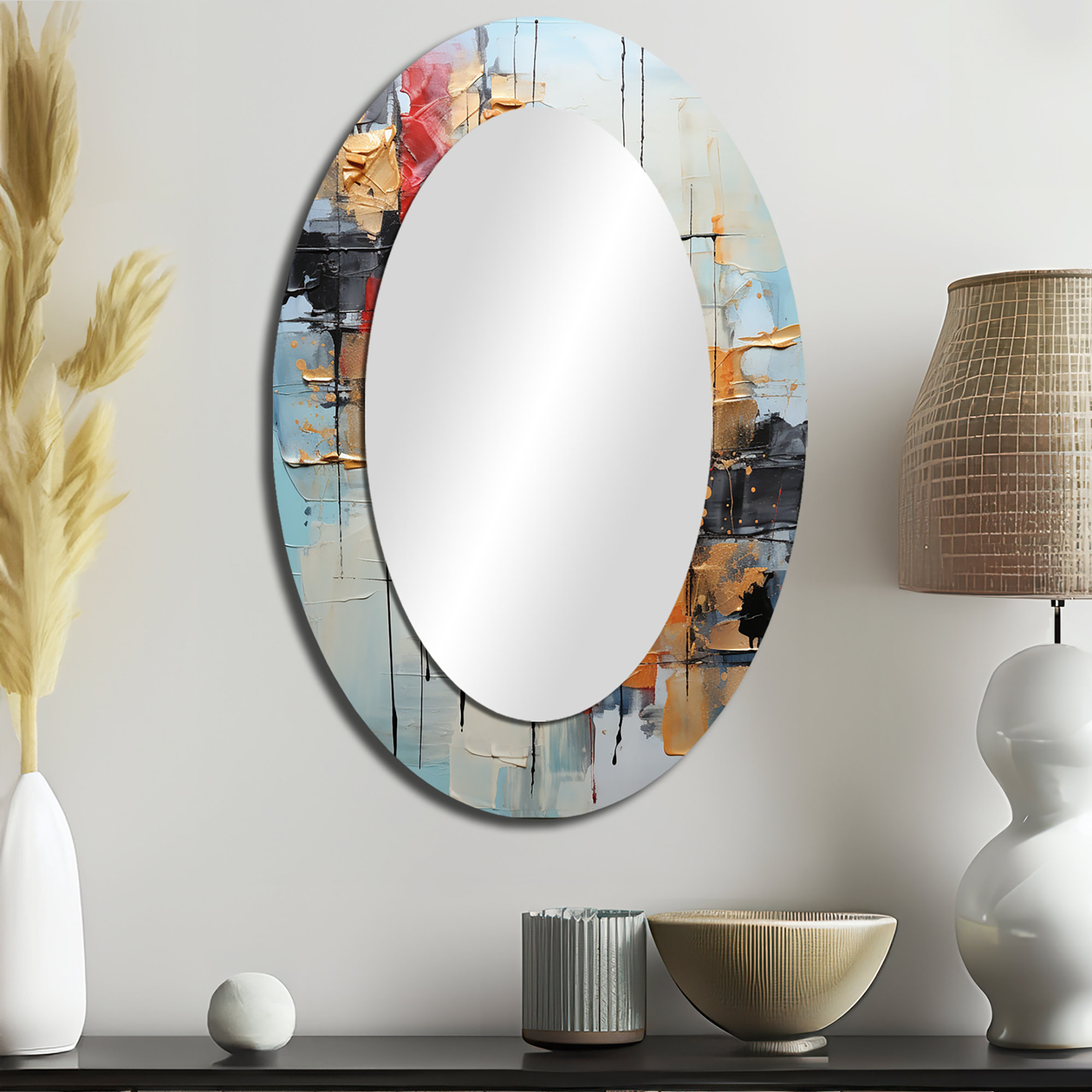 Dakota Fields Collage Serenade II - Modern Oval Wall Mirror - Wayfair ...