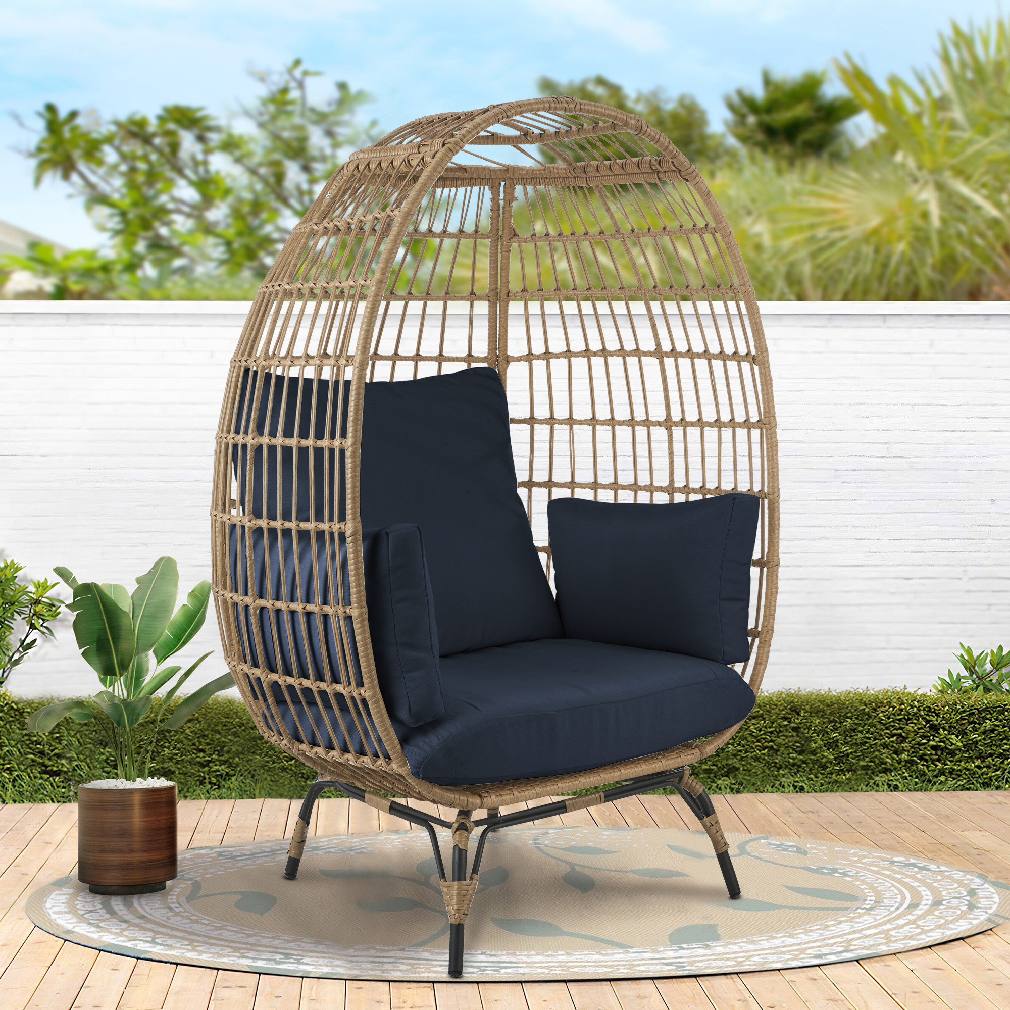 Dakota Fields Bryn Outdoor Lounge Egg Chair | Wayfair