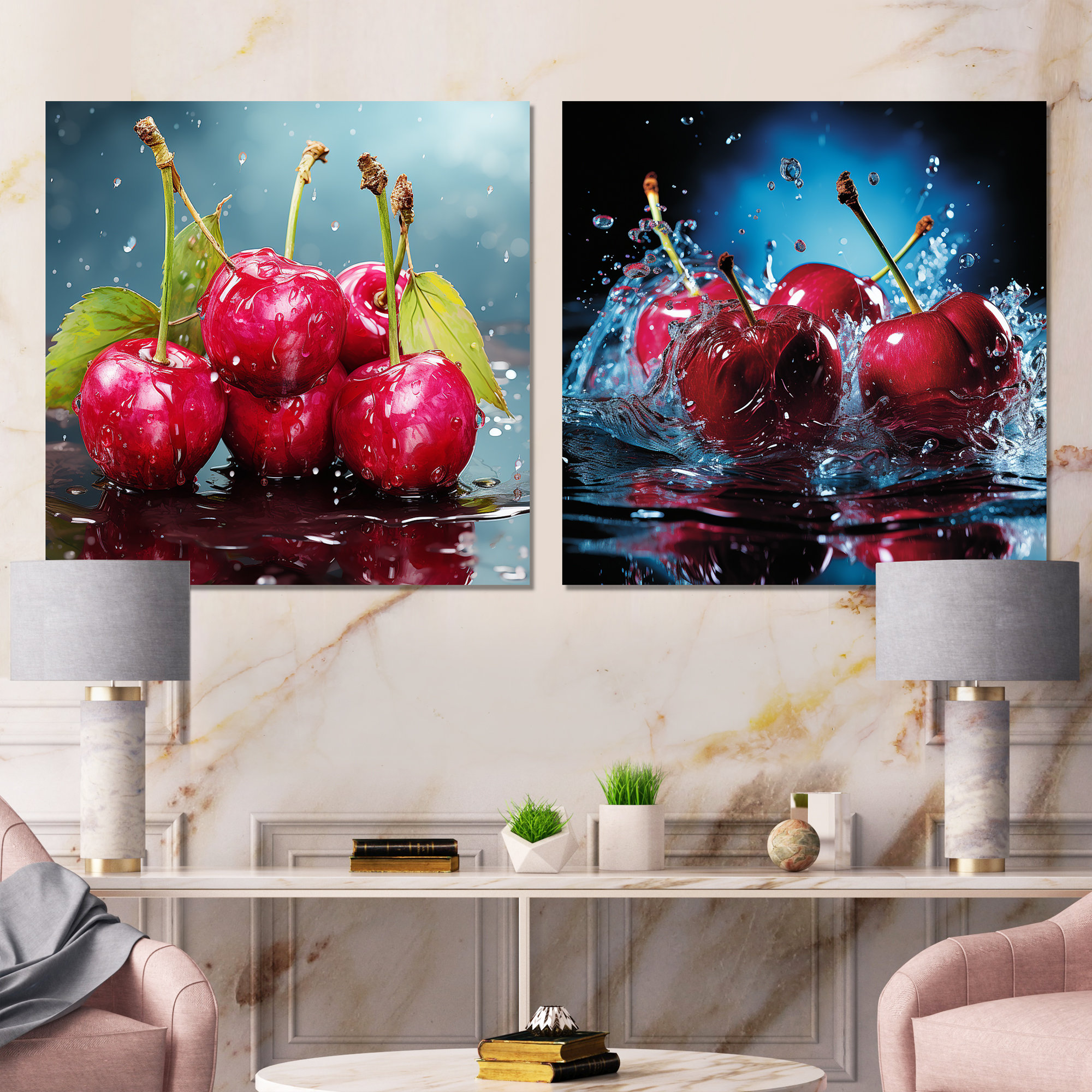Latitude Run® Cherry Eclipse I - Cherry Metal Wall Art Square Set Of 2 ...