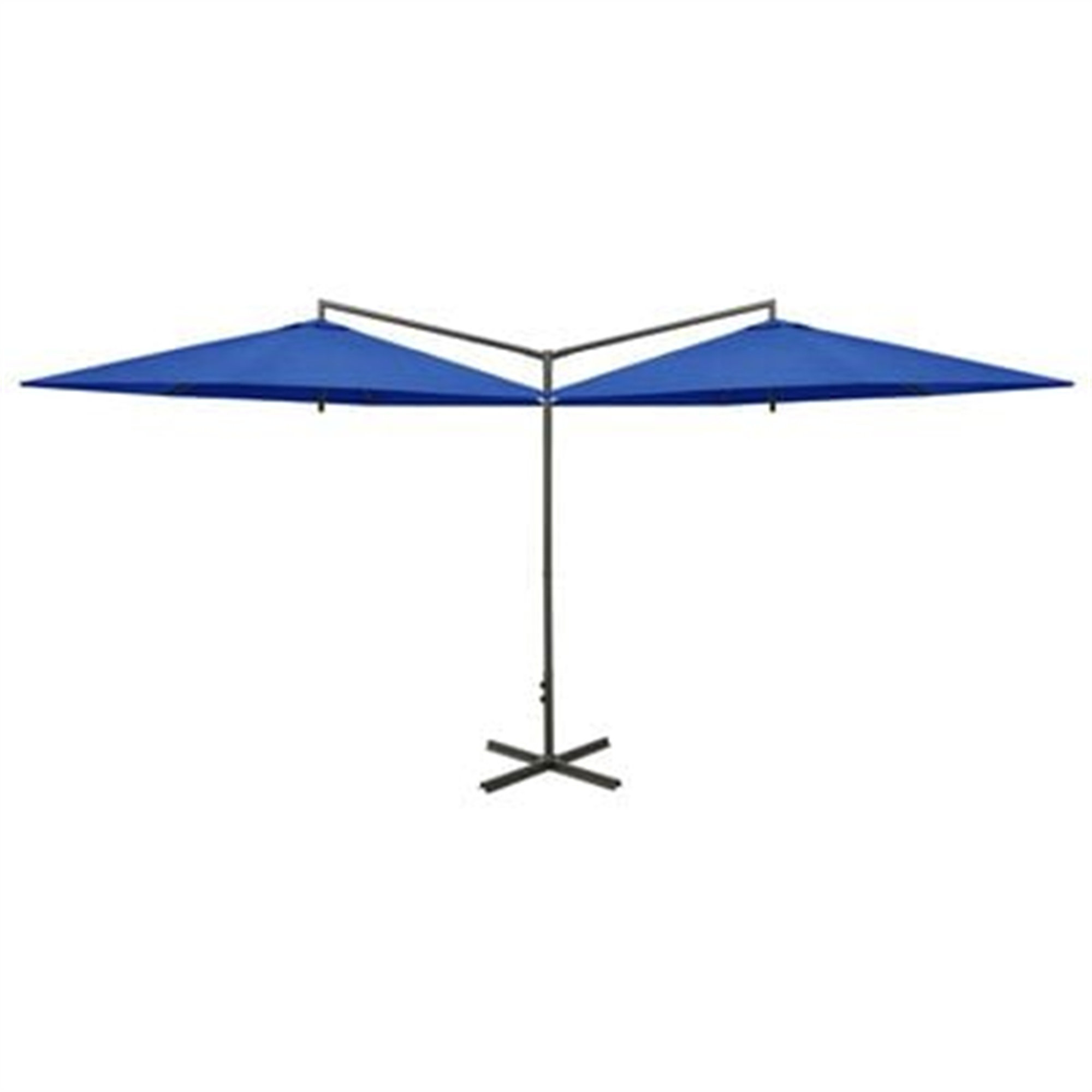 Dakota Fields Double Parasol With Steel Pole Azure Blue 600 Cm ...