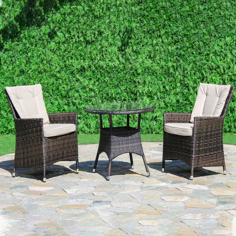 Dakota Fields Trevethan 2 Seat Rattan Bistro Set - Brown | Wayfair.co.uk