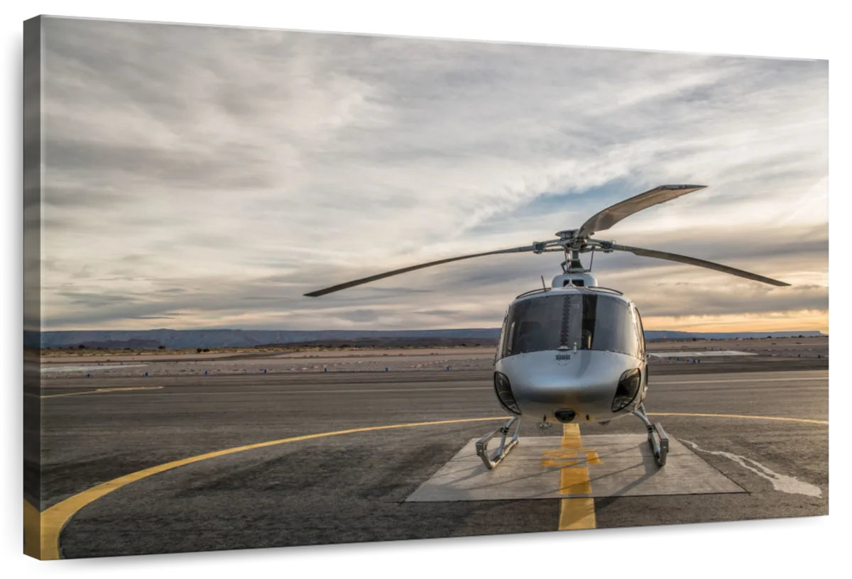 Ebern Designs Mehar Helicopter On Helipad | Wayfair