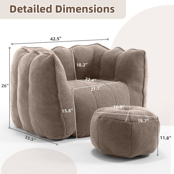 Trule Compressed Sofa Chair Breathable Fabric Bean Bag Chair With ...
