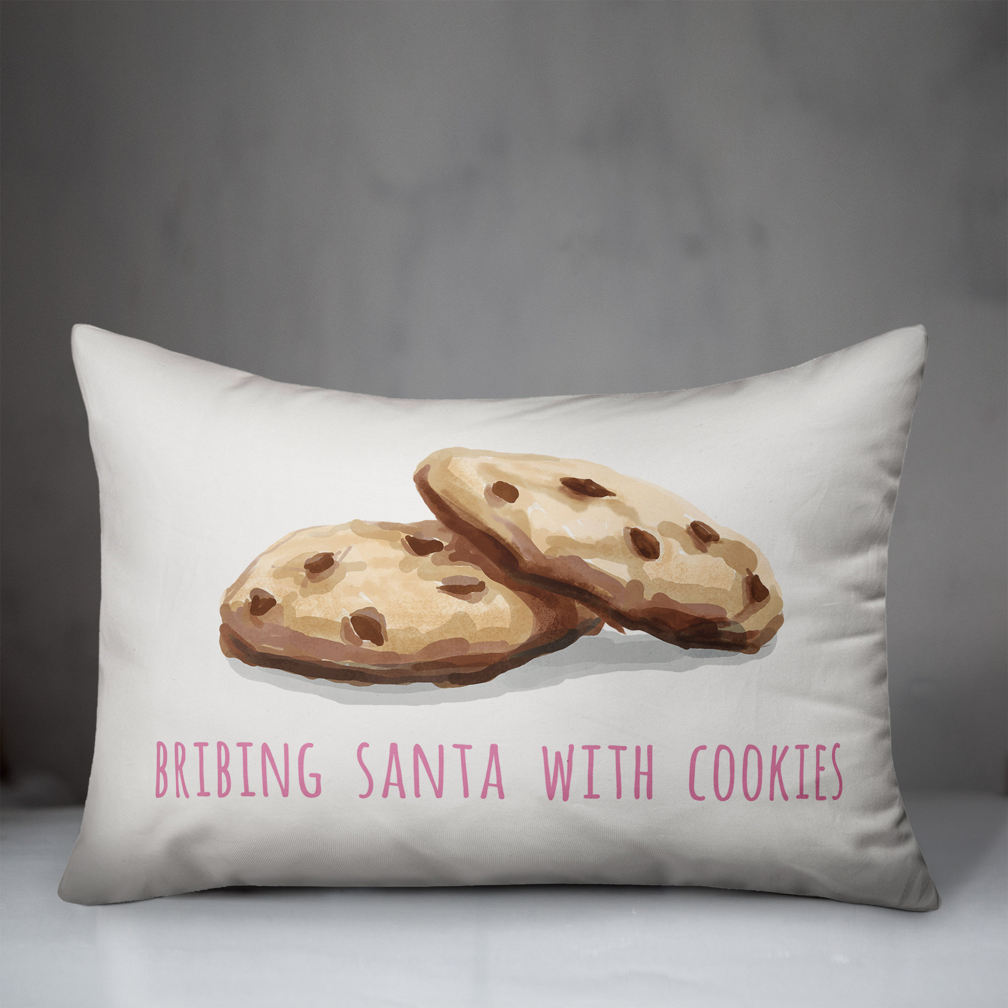 Designs Direct Creative Group Bribing Santa with Cookies Lumbar Pillow ...