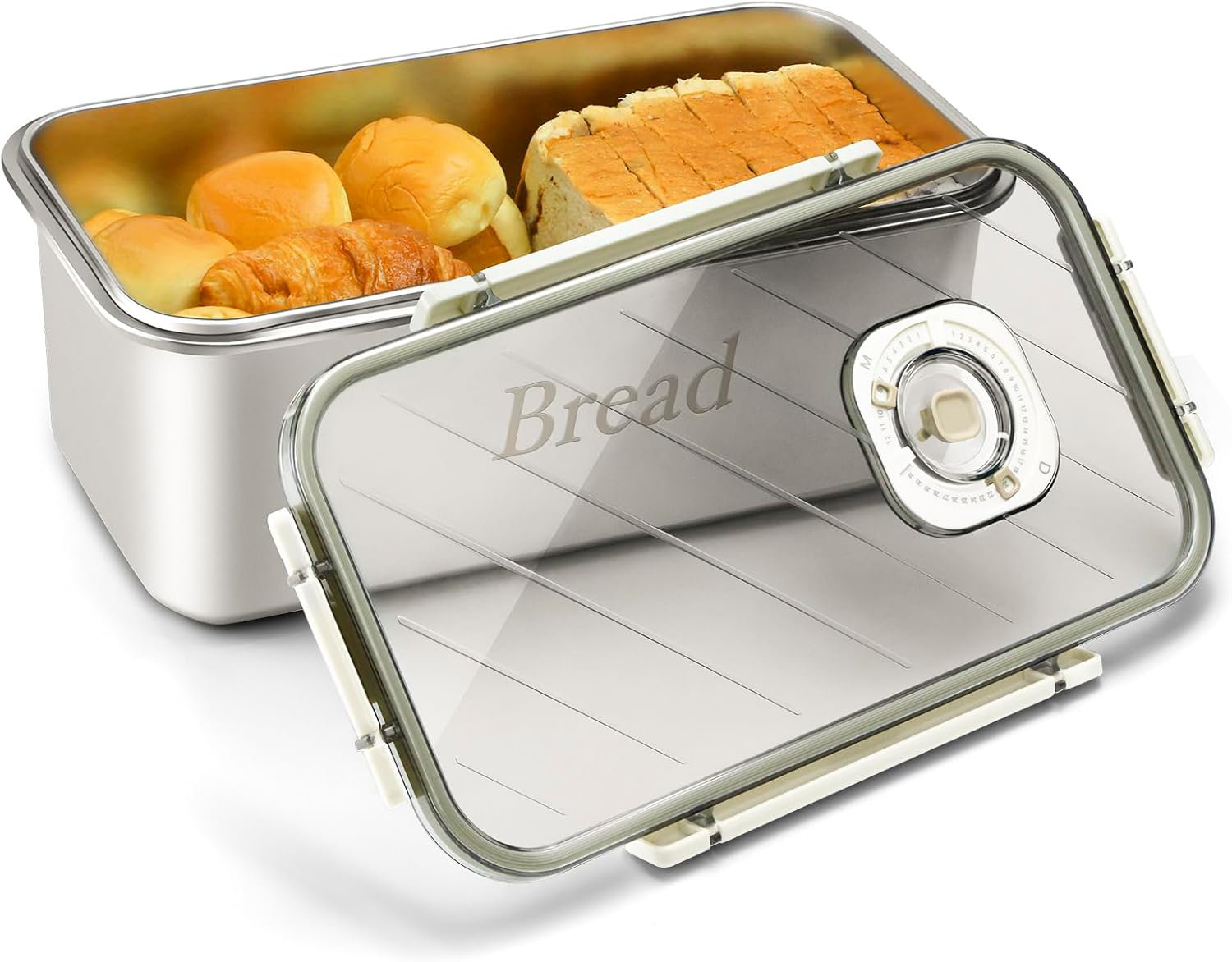 Latitude Run® Bread Box For Kitchen Counter, Time Recording Bread ...