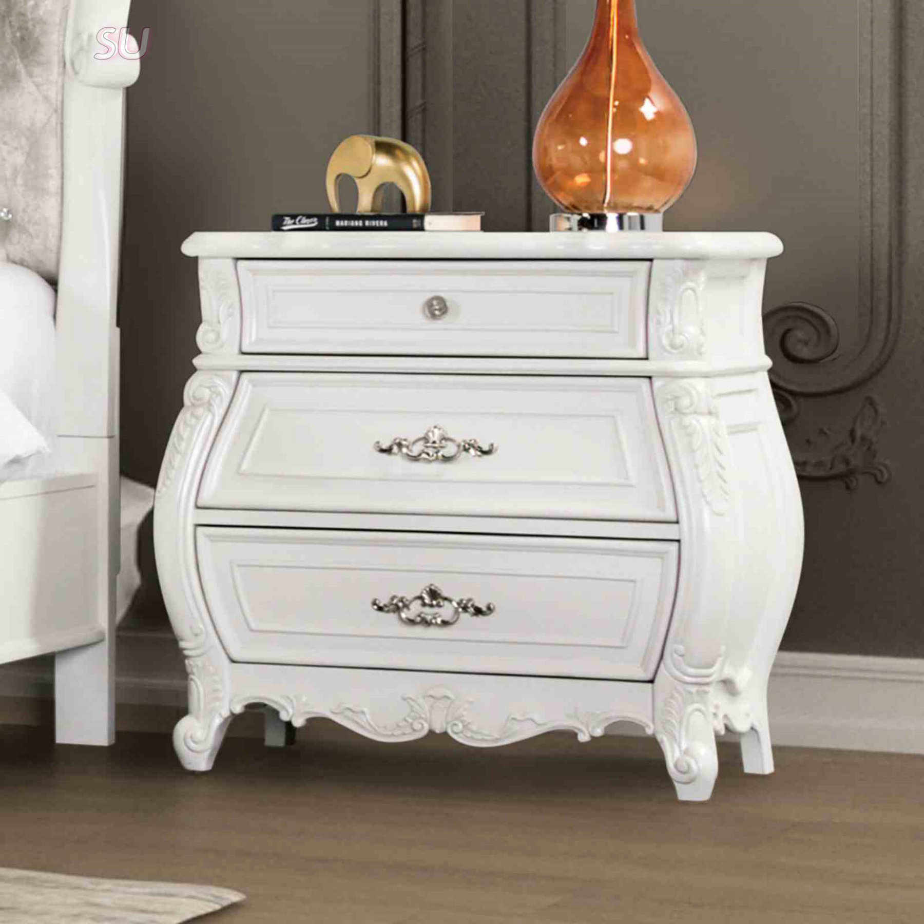 Bay Isle Home™ Traditional Style Nightstand With Carved Detail ...
