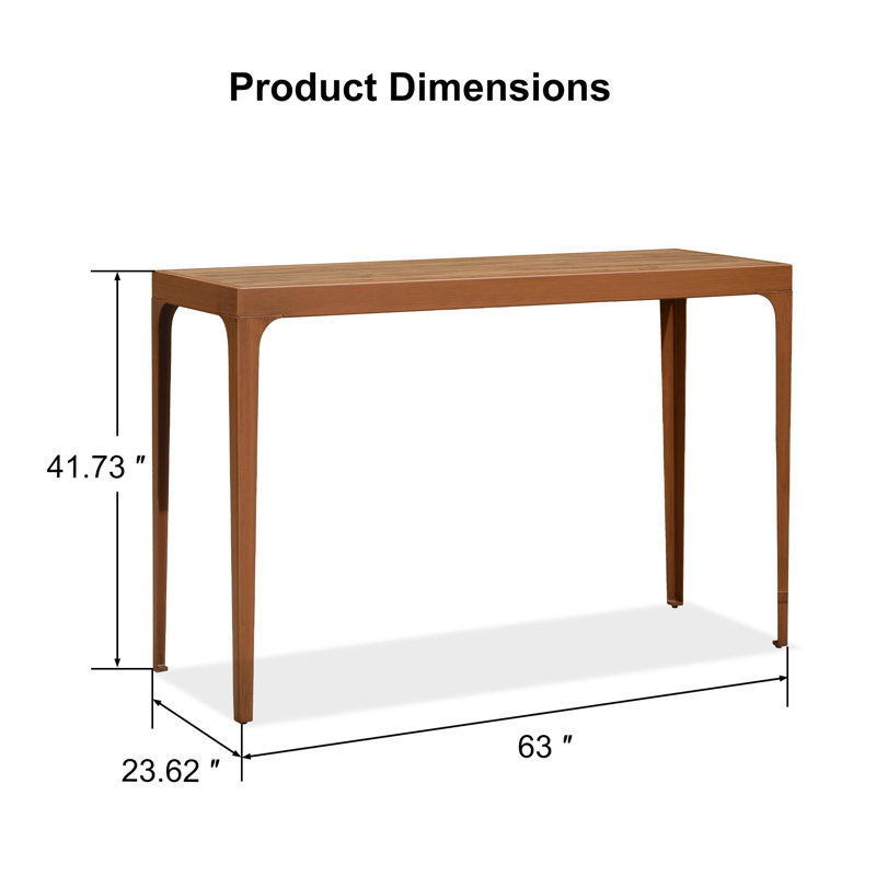 George Oliver Bar Height Table Retangular Patio Dining Coffee Kitchen ...