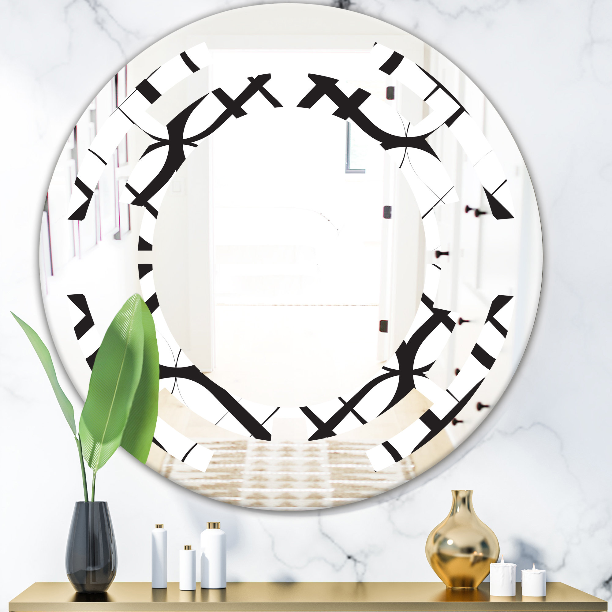 East Urban Home Monochrome III Space Modern Frameless Wall Mirror | Wayfair