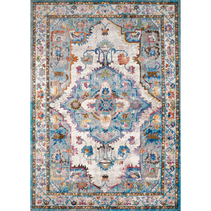 Bloomsbury Market Ravenstein Oriental Cerulean Area Rug & Reviews | Wayfair