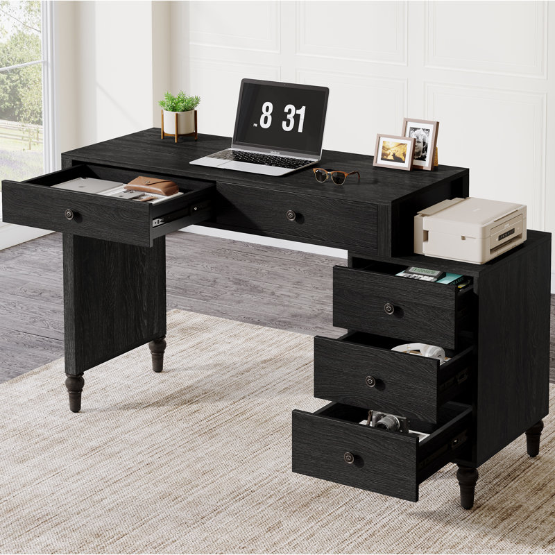Charlton Home® Computer Desk with 5 Drawers | Wayfair