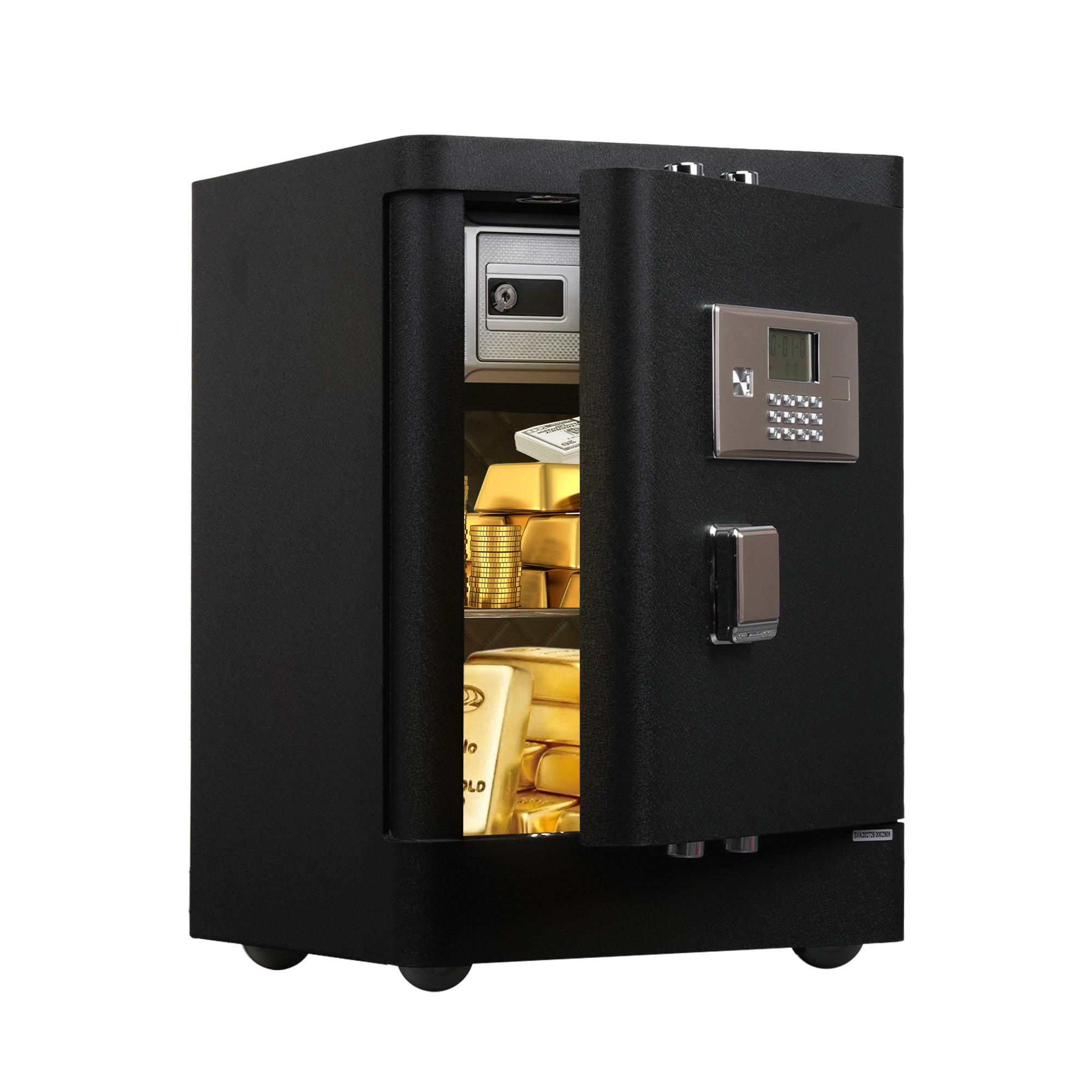 UNISOAR 3.38 Cu Ft Security Safe Lock Cabinet With Wheels Black ...