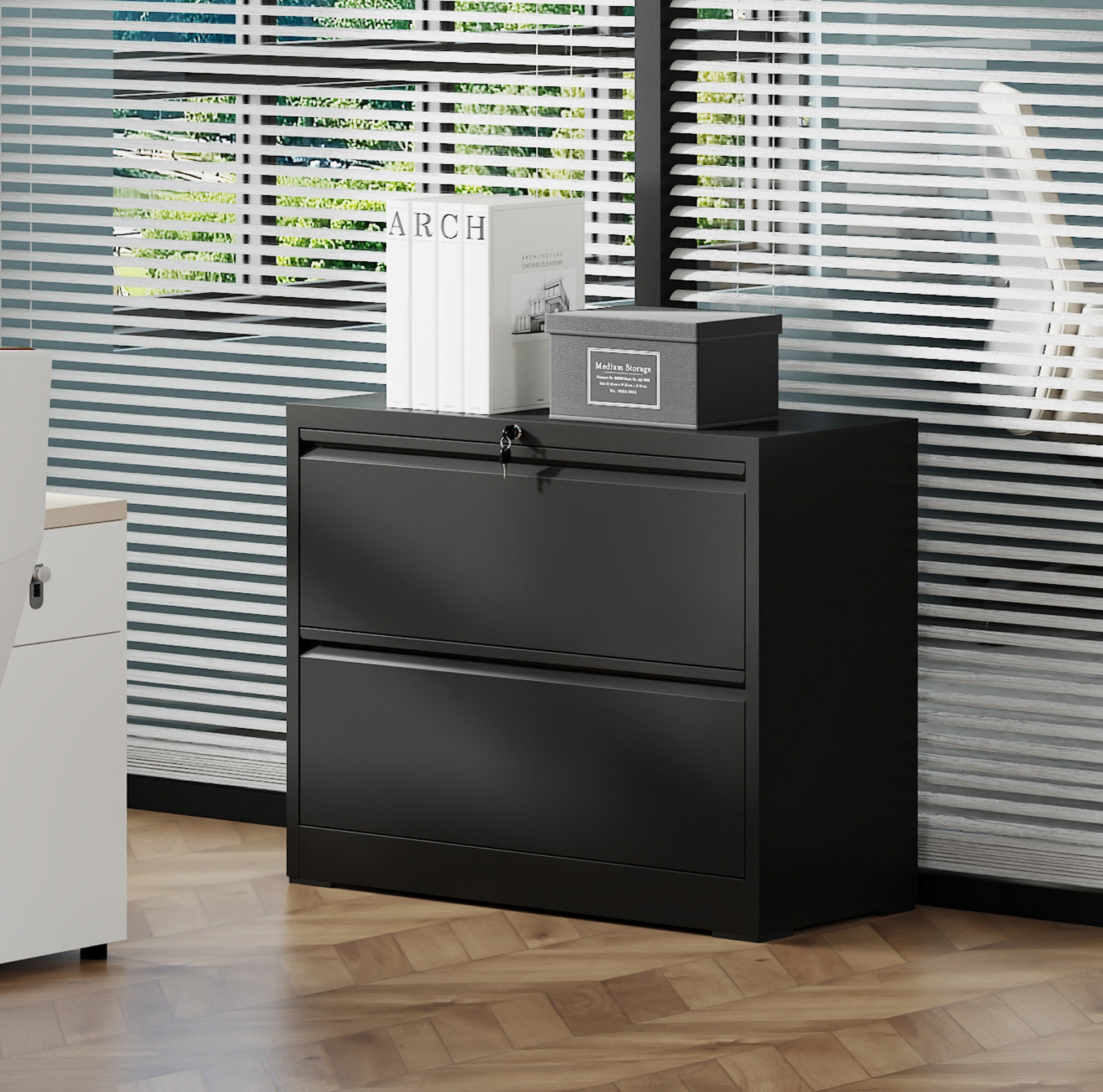 Latitude Run® 2 Drawer Lateral File Cabinet with Lock,Tall Heavy-Duty ...