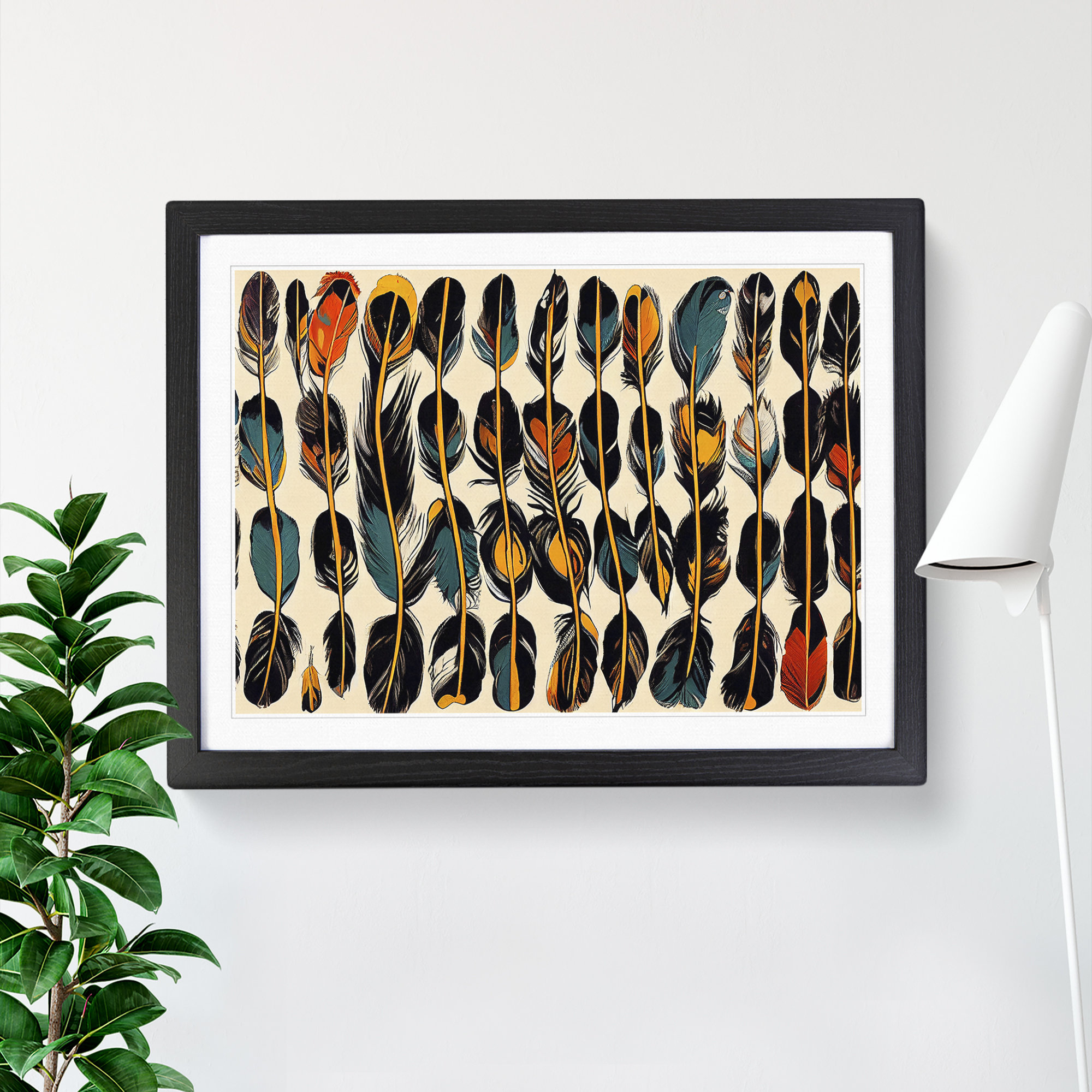 Latitude Vive Imaginative Bird Feathers - Picture Frame Graphic Art ...