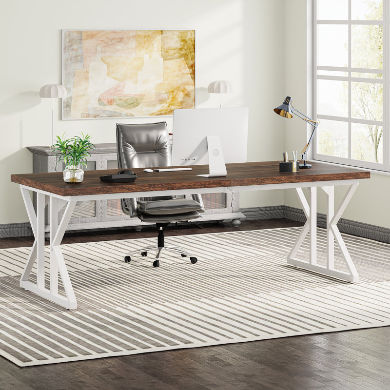 Gracie Oaks Metal Base Computer Desk & Reviews | Wayfair