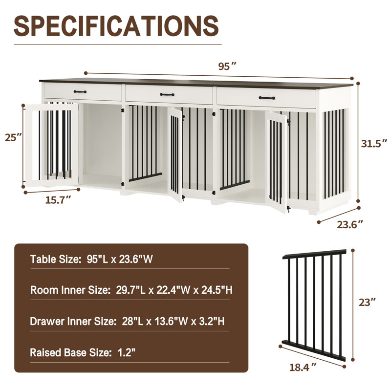 Tucker Murphy Pet™ Dog Crate Furniture Indoor Wood Dog Kennel Cages ...