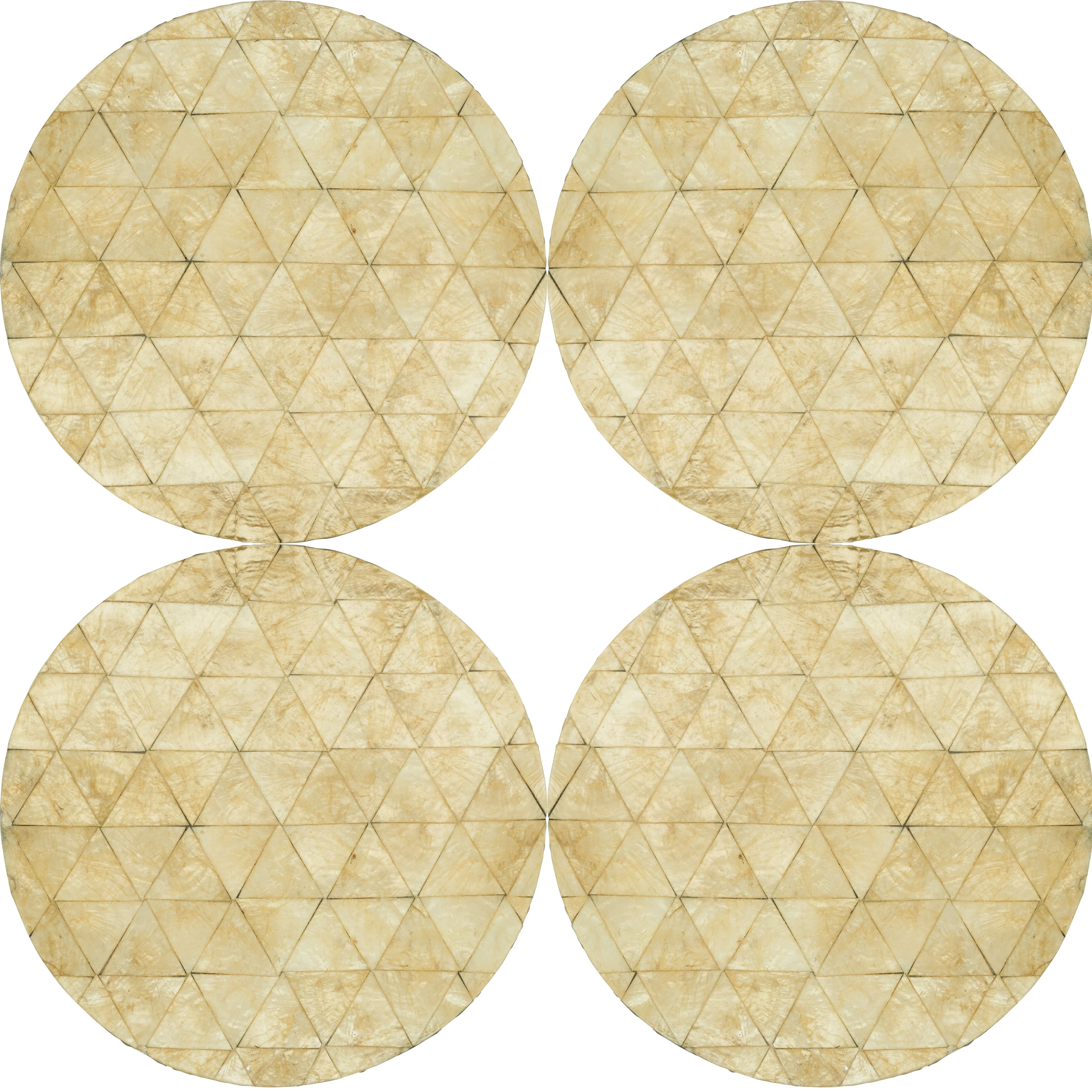 Saro Talaria 50% Capiz Shell - 50% Resin Geometric Round Placemat | Wayfair