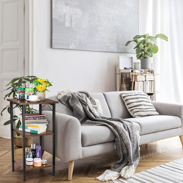 Winston Porter 3 Tier End Table, 30 Inch Tall Side Table, Rustic ...