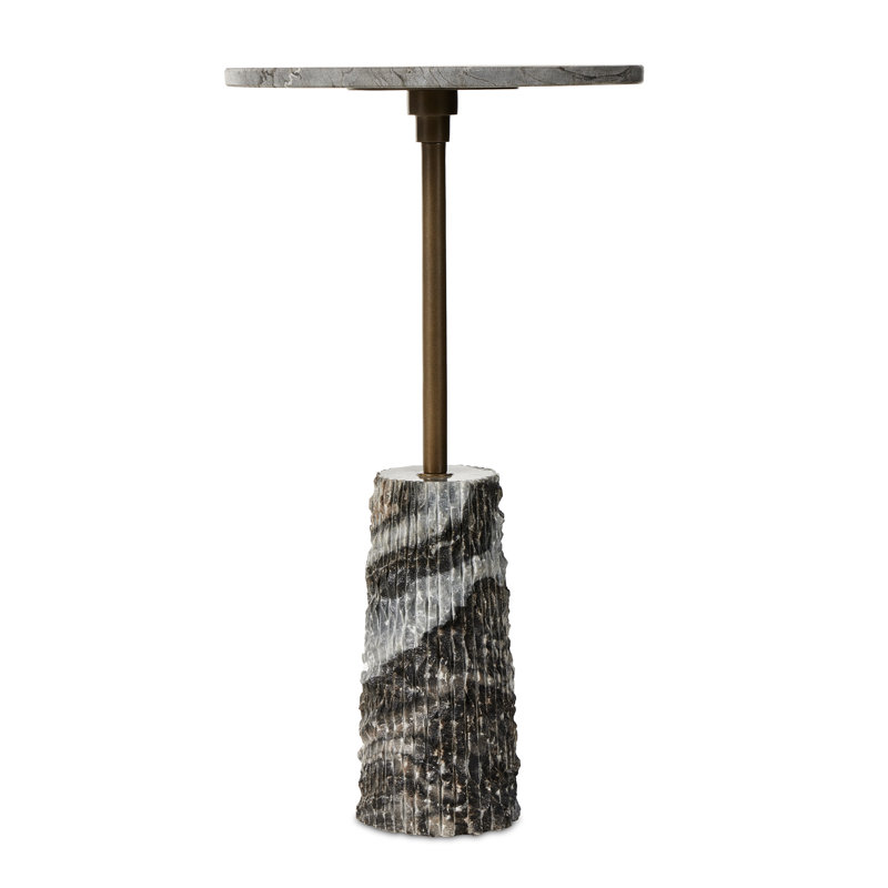 Four Hands Raven End Table-Ribbed Ebony Marble & Reviews | Perigold