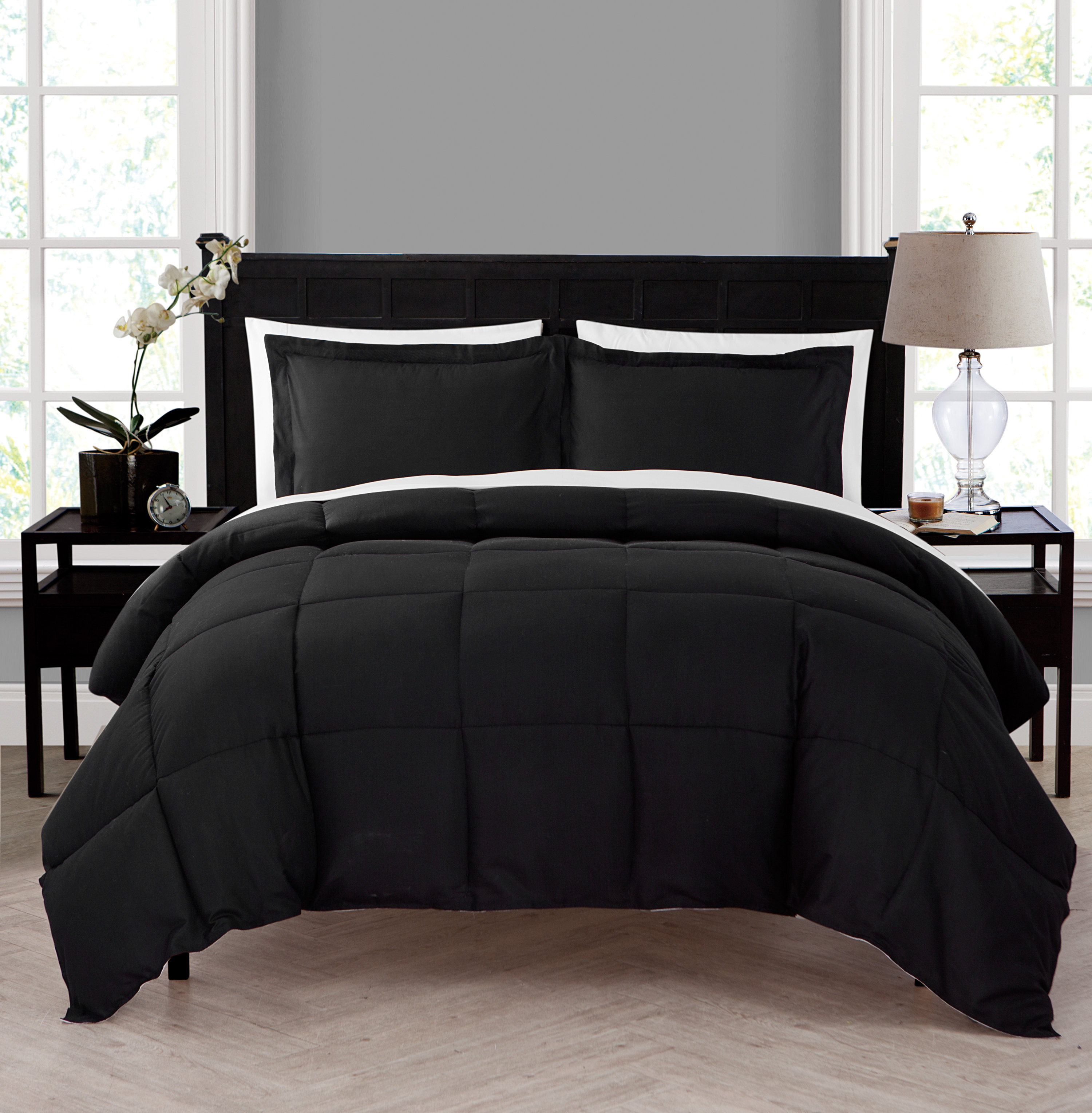 VCNY Microfiber Reversible Modern & Contemporary Comforter Set ...