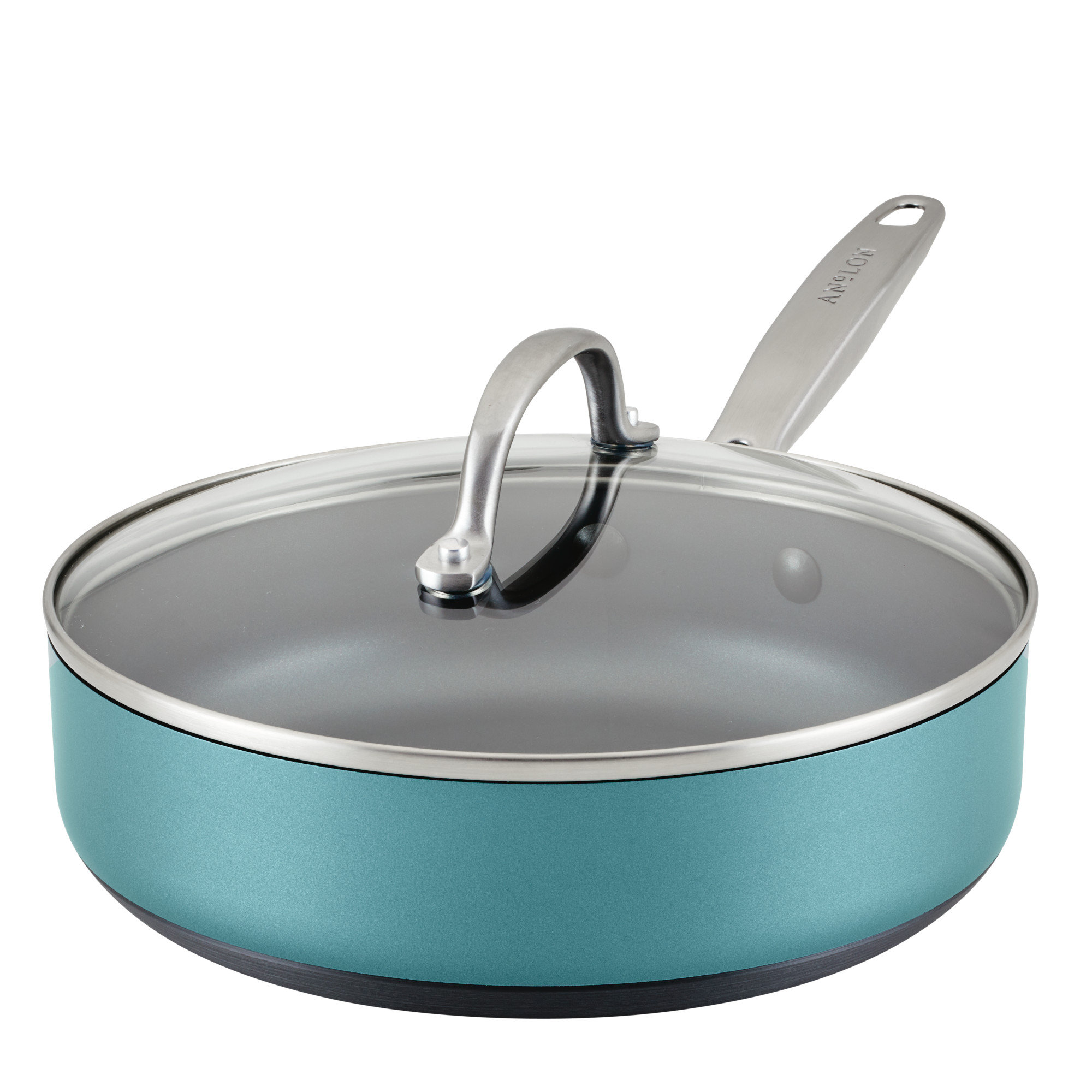 Anolon Achieve Hard Anodized Nonstick Saute Pan with Lid - 3 Quart ...