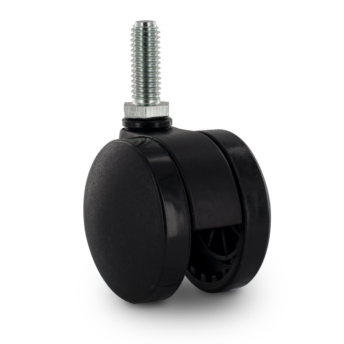 Outwater 2in. Black Nylon Swivel Non Hooded Twin Wheel Furniture Caster ...