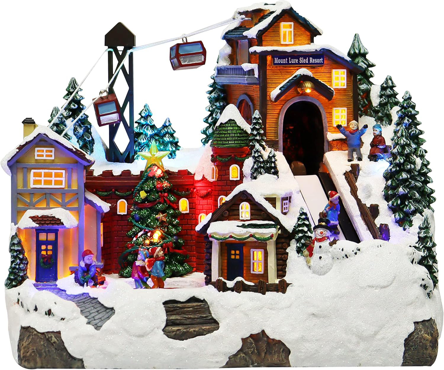 Moments in Time 9.8”H Animated LED Mount Lure Sled Resort (People ...